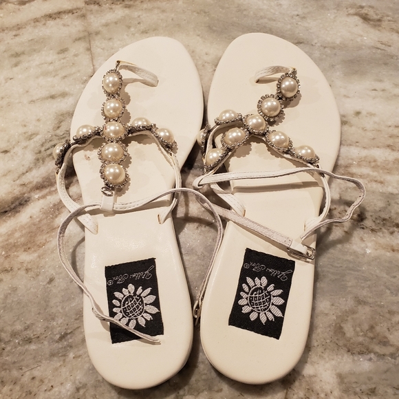 Yellow Box | Shoes | Yellow Box Leatherembellished Sandals | Poshmark